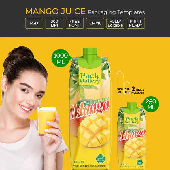 Mango Juice Template Packaging Design - packgallery
